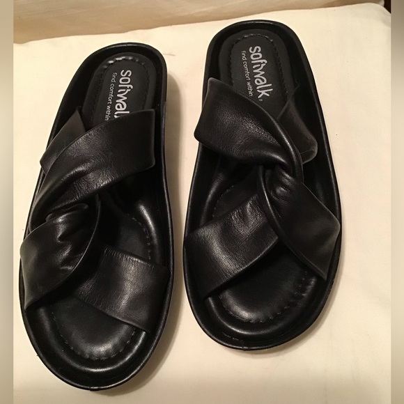 SoftWalk | Shoes | Soft Walk Emile Sandal Black Leathereuc | Poshmark